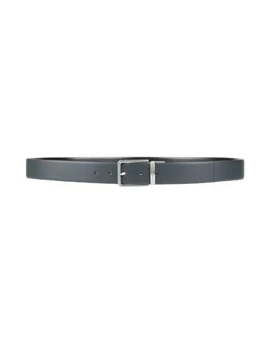 Emporio Armani Leather Belt With Logo Buckle - Blue
