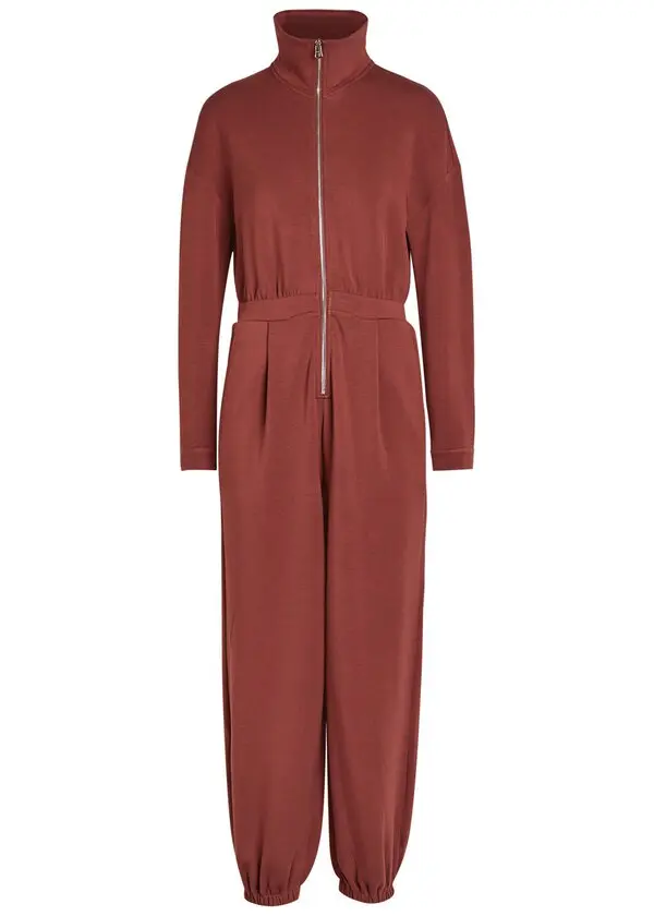 Varley Jessie Stretch-jersey Jumpsuit - Maroon