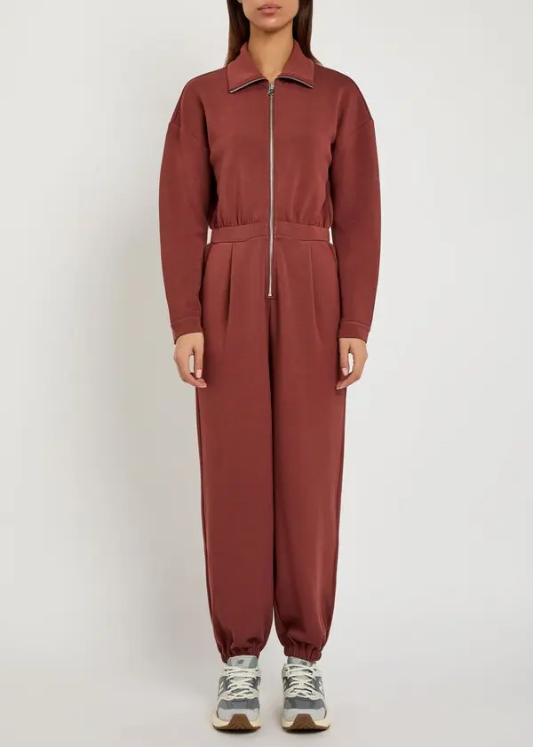 Varley Jessie Stretch-jersey Jumpsuit - Maroon