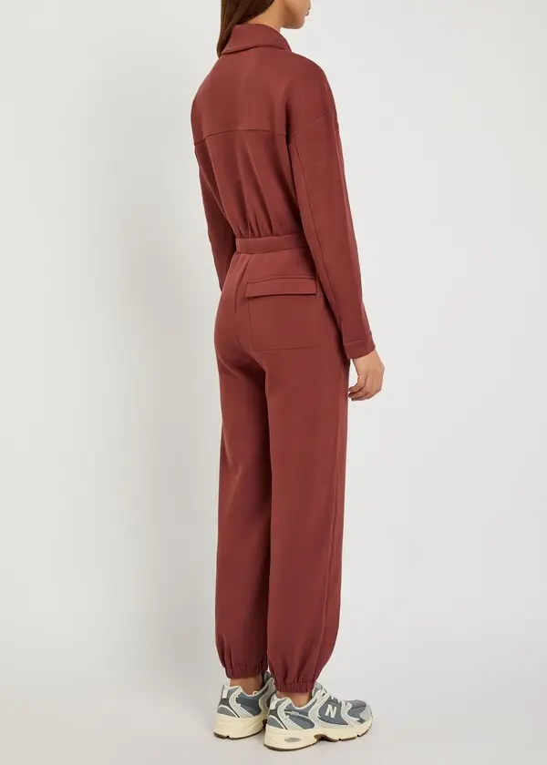 Varley Jessie Stretch-jersey Jumpsuit - Maroon