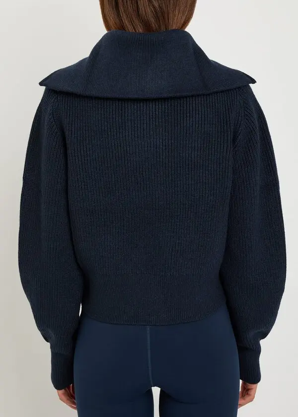 Varley Ribbed Half-zip Knit Sweatshirt