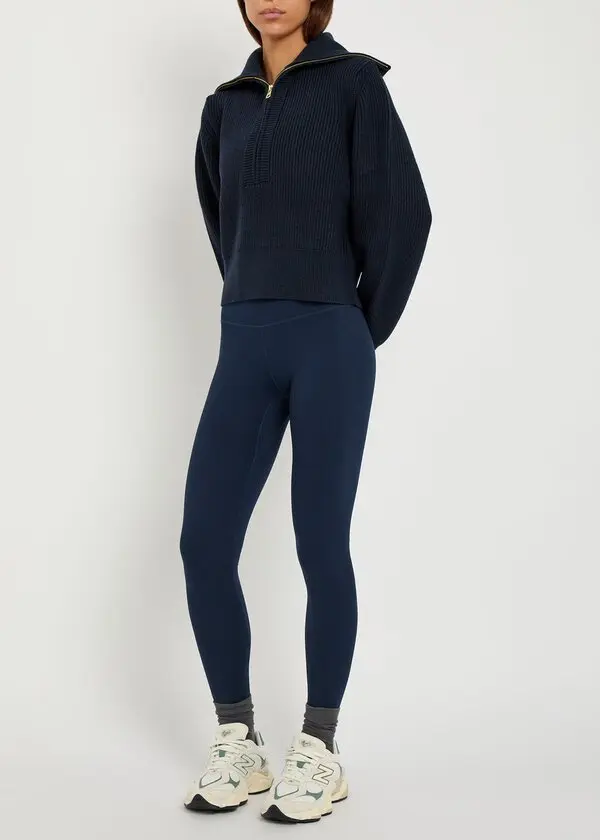 Varley Ribbed Half-zip Knit Sweatshirt