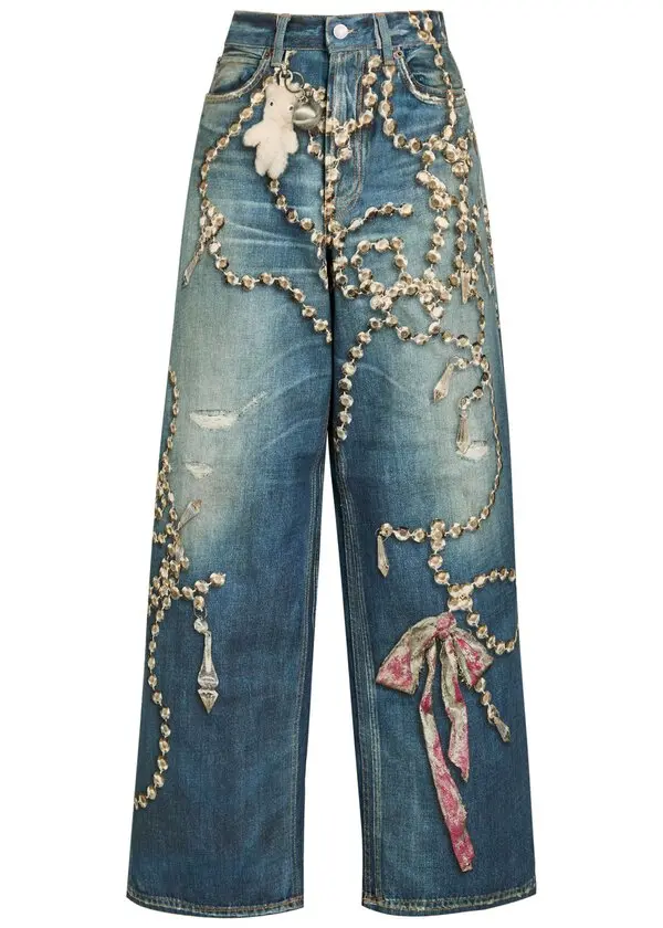Acne Studios Printed Wide-leg Jeans
