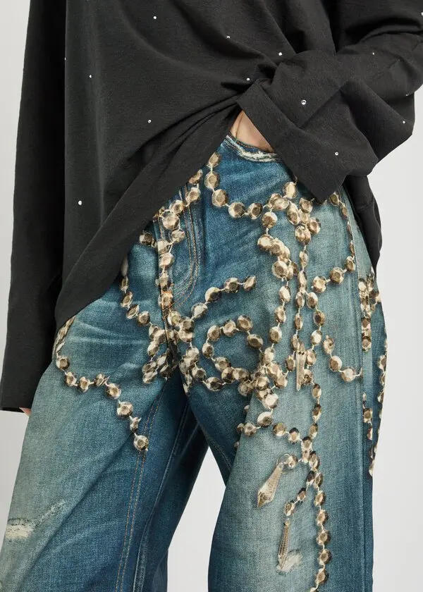Acne Studios Printed Wide-leg Jeans