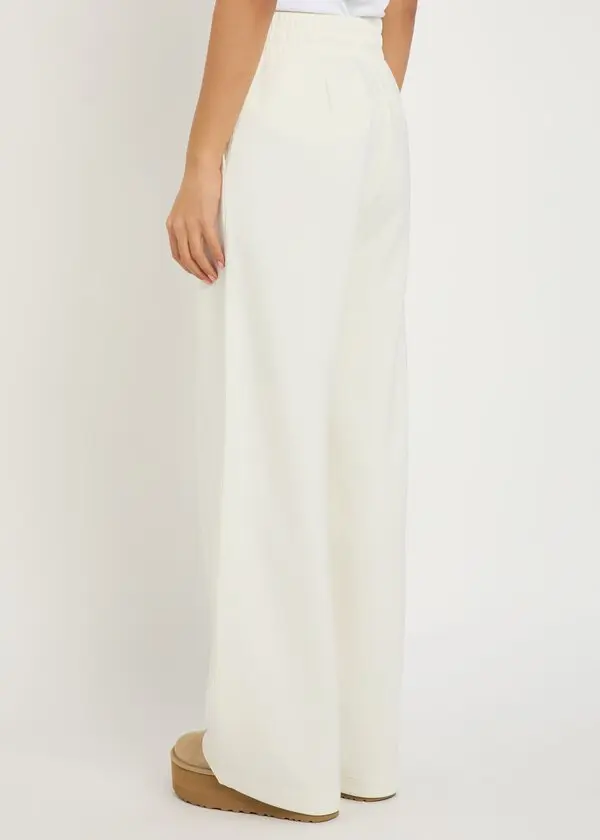 Varley Extra Wide Leg Stretch-jersey Sweatpants - Ecru