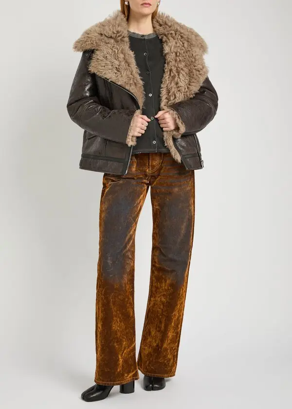Acne Studios Leather Shearling Jacket