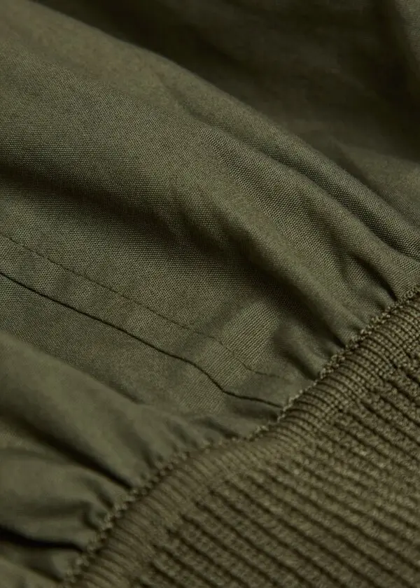 Simkhai Stiles Cropped Cotton Poplin Shirt - Khaki
