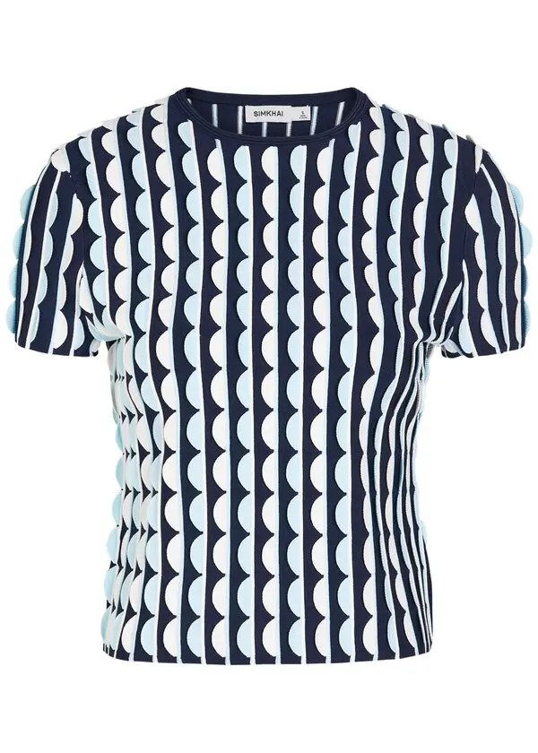 Simkhai Kendra Scalloped Knit T-shirt