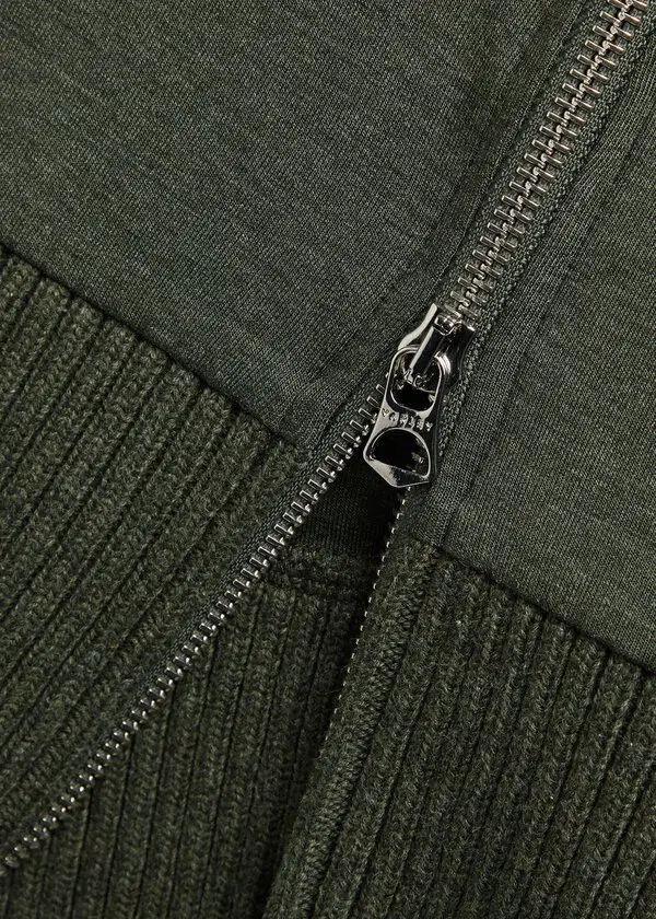 Varley Barker High-neck Stretch-jersey Sweatshirt - Olive