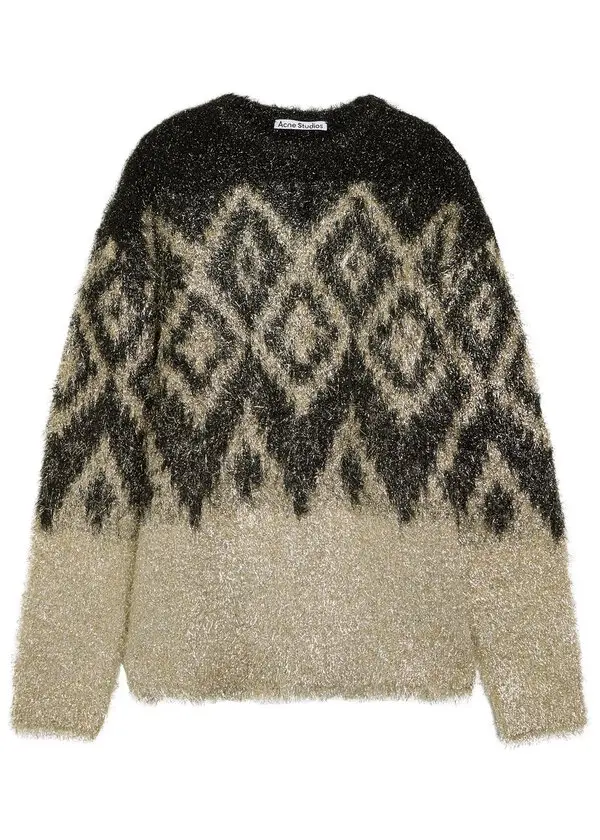 Acne Studios Metallic Thread Jumper - Black