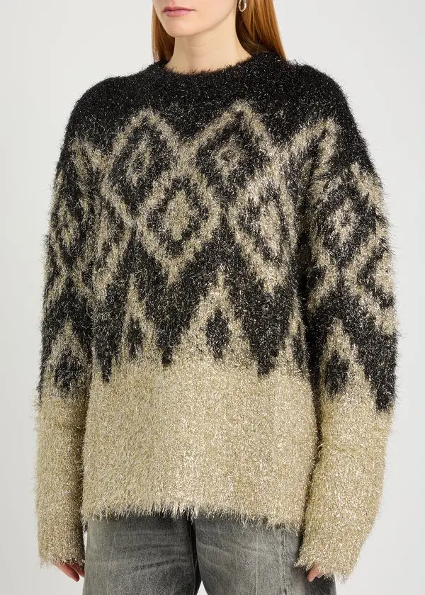 Acne Studios Metallic Thread Jumper - Black