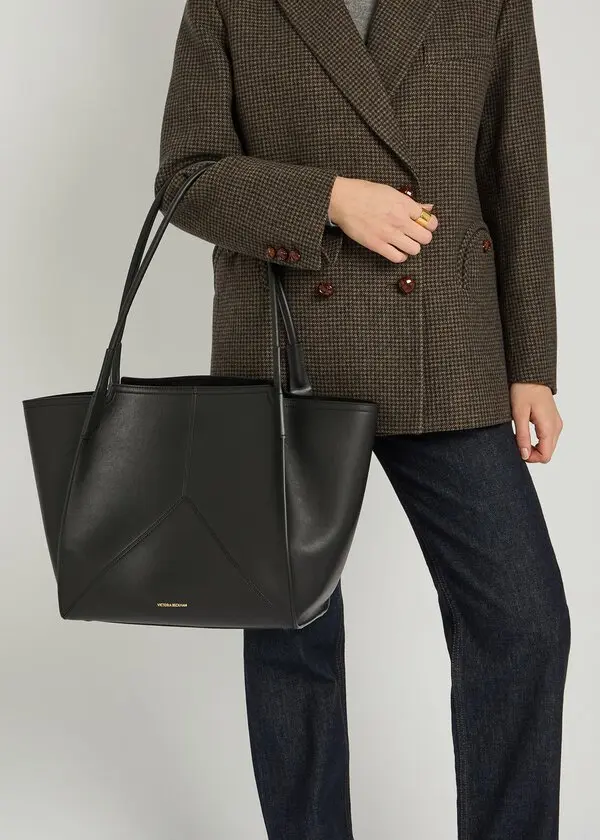 Victoria Beckham Small Panelled Leather Tote - Black