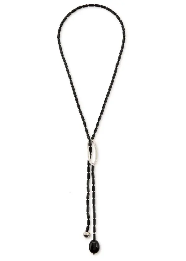 Agmes Annaya Lariat Necklace - Black