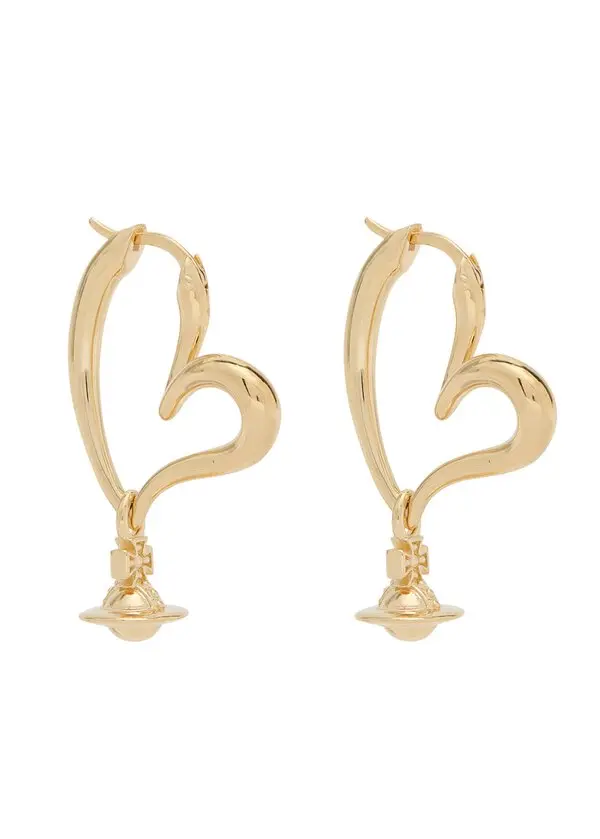 VIVIENNE WESTWOOD Emily Heart Hoop Earrings - Gold
