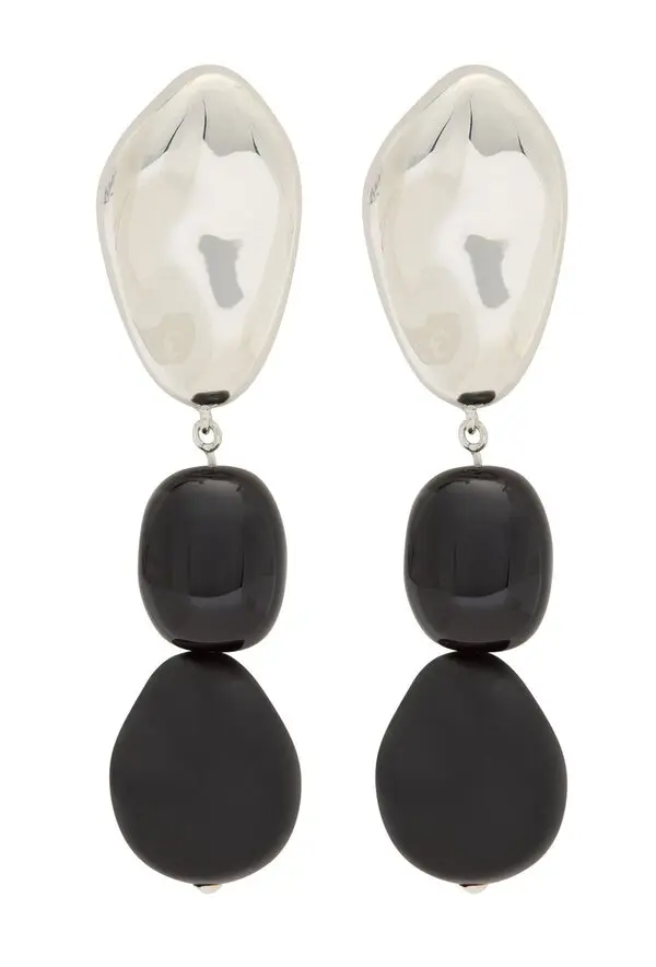 Agmes Tess Sterling Silver Drop Earrings - Black