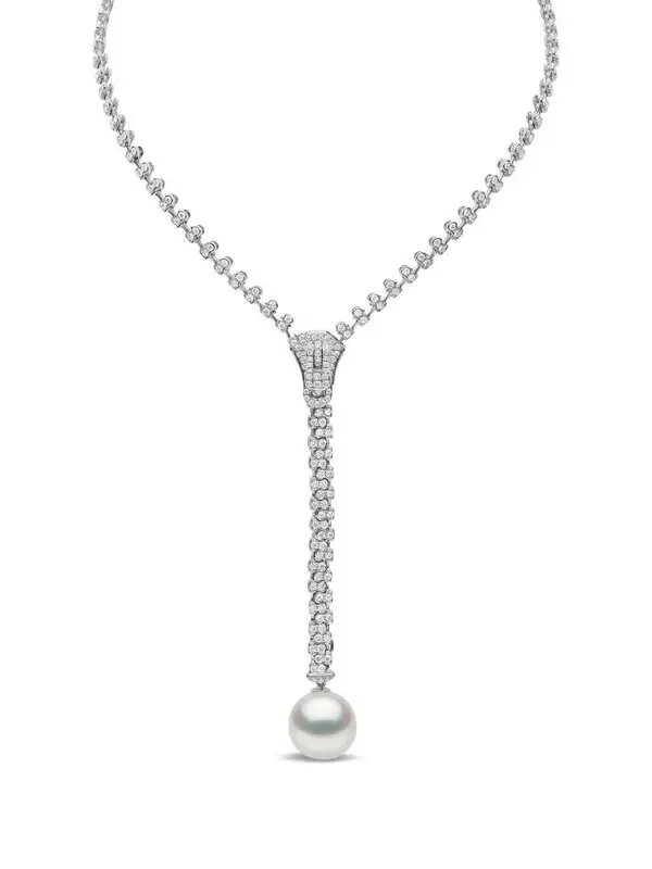 Yoko London 18k White Gold South Sea Pearl Diamond Necklace - Silver