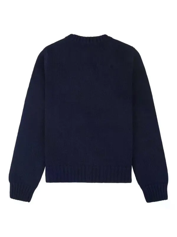 Sporty & Rich Equestrian-embroidered Crew-neck Sweater - Blue