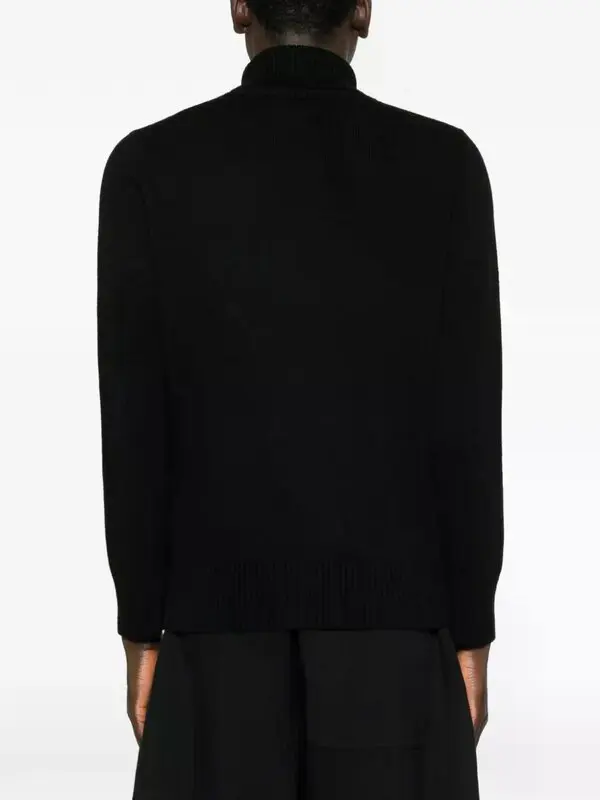 KANGRA Knitted Roll-neck Sweater - Black