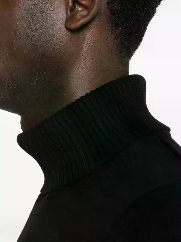 KANGRA Knitted Roll-neck Sweater - Black