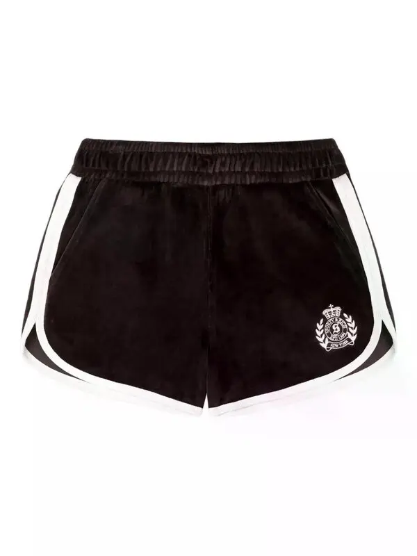 SPORTY & RICH Logo Track Shorts - Brown
