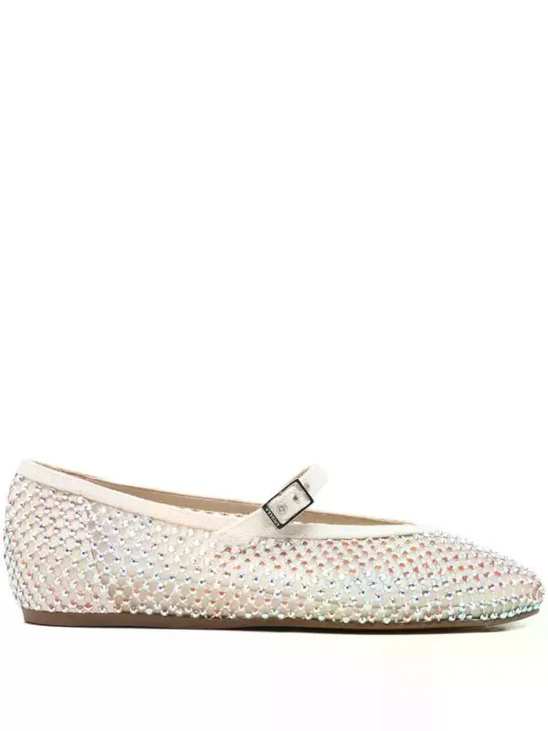 LE SILLA Rhinestone Buckle Strap Ballet Flats