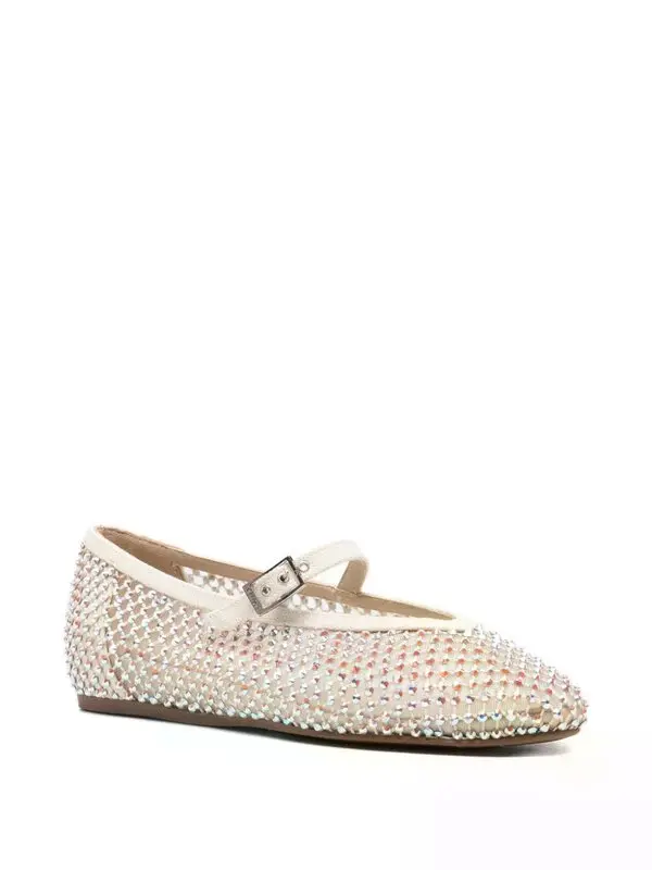 LE SILLA Rhinestone Buckle Strap Ballet Flats