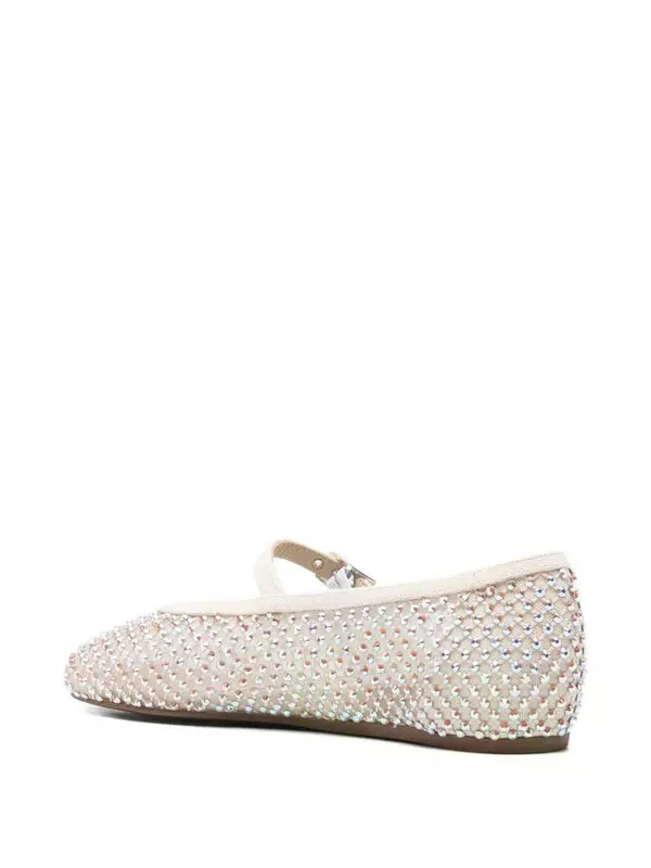 LE SILLA Rhinestone Buckle Strap Ballet Flats