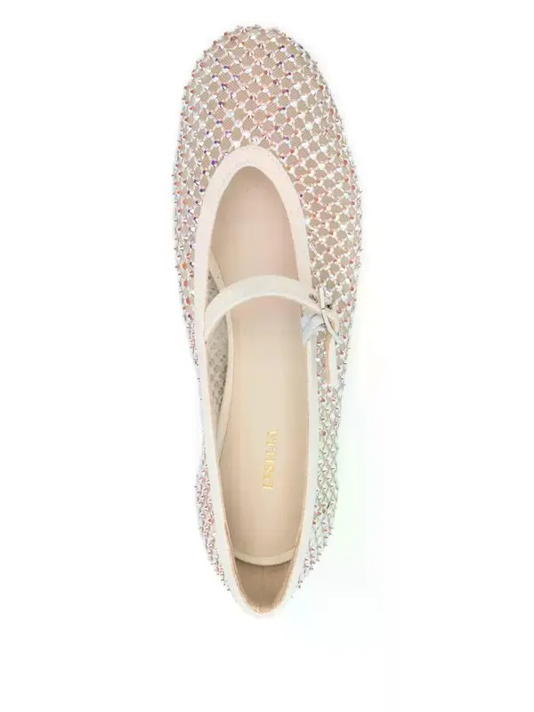 LE SILLA Rhinestone Buckle Strap Ballet Flats