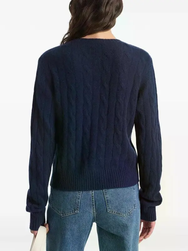 SPORTY & RICH Src Cable-knit Button Cardigan - Blue