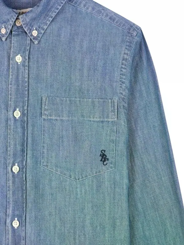 SPORTY & RICH Buttoned Chest-pocket Shirt