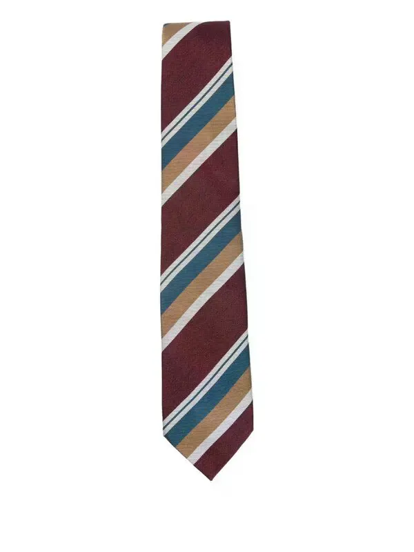 BIGI Striped-pattern Neck Tie - Red