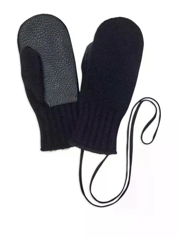 Auralee Grained Mittens - Black