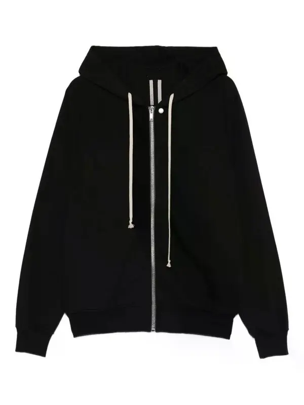 Rick Owens Hooded Zip Windbreaker Jacket - Black