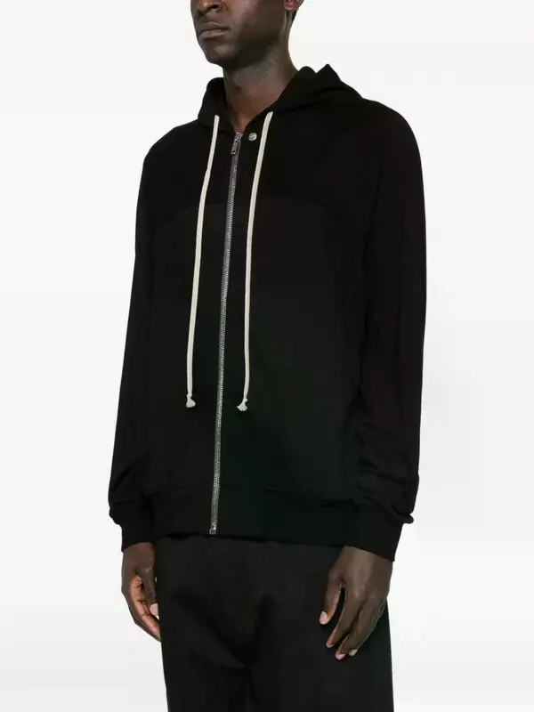 Rick Owens Hooded Zip Windbreaker Jacket - Black