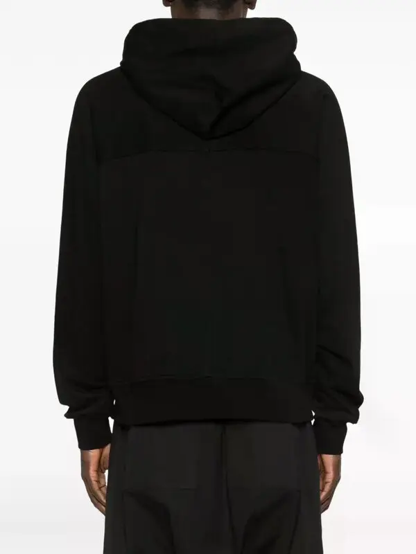 Rick Owens Hooded Zip Windbreaker Jacket - Black