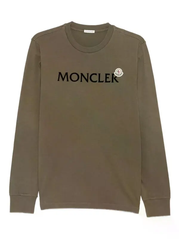 Moncler Long-sleeve Cotton Jersey T-shirt - Brown