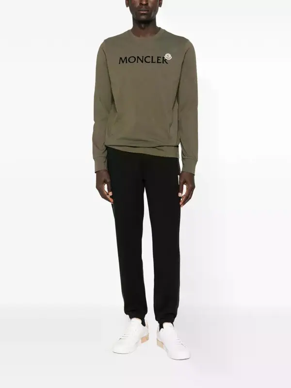 Moncler Long-sleeve Cotton Jersey T-shirt - Brown