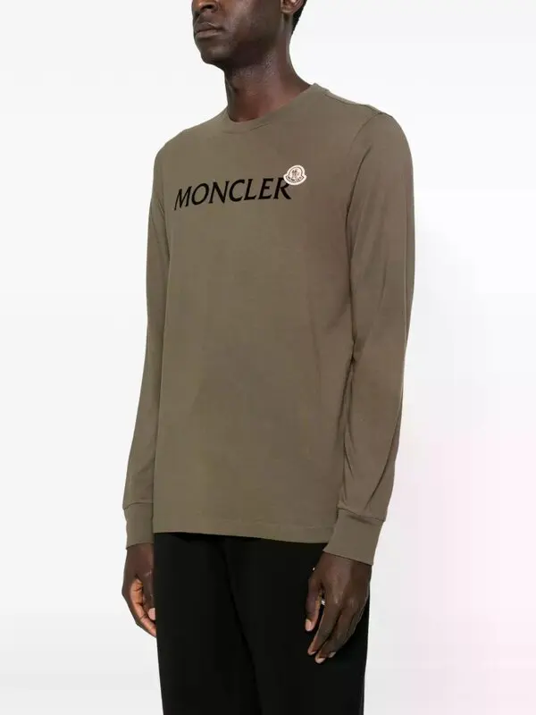Moncler Long-sleeve Cotton Jersey T-shirt - Brown
