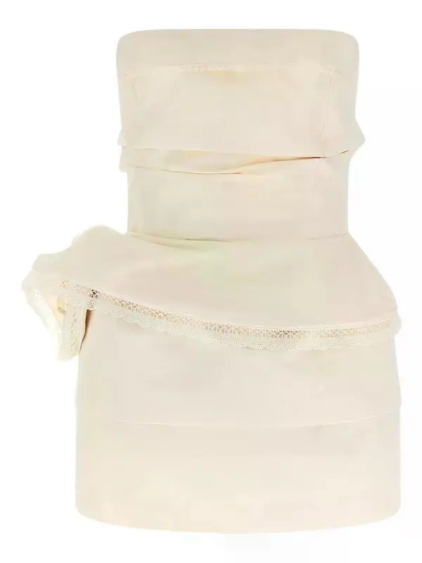 Magda Butrym Lace Draped Mini Dress - Neutrals