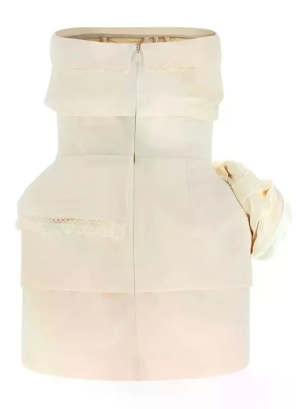 Magda Butrym Lace Draped Mini Dress - Neutrals