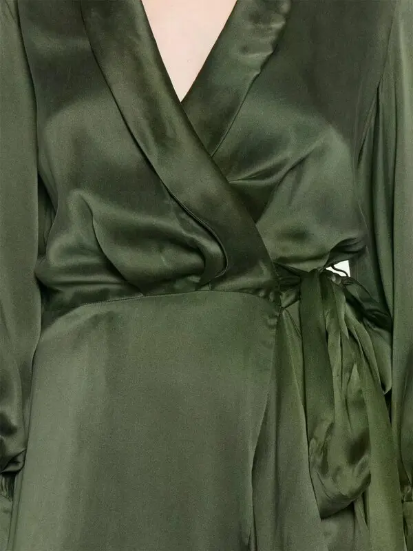 Zimmermann Ruffled Wrap-style Asymmetric Dress - Green