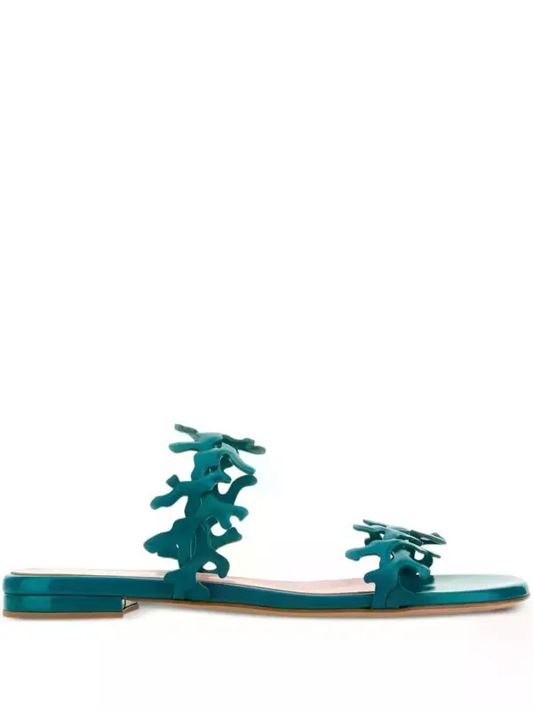 GIANVITO ROSSI Ocean Leather Sandals - Green
