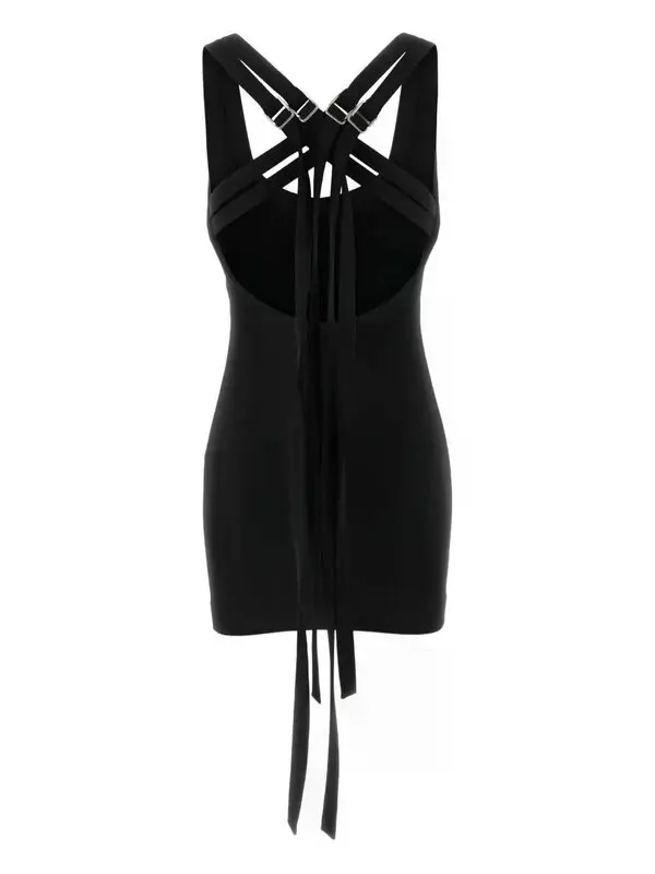 Attico Crossover-Strap Jersey Dress - Black - 42% Off | Editorialist