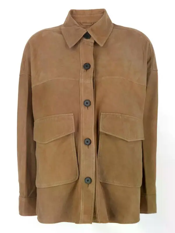 ARMA Button Patch Pocket Jacket - Brown