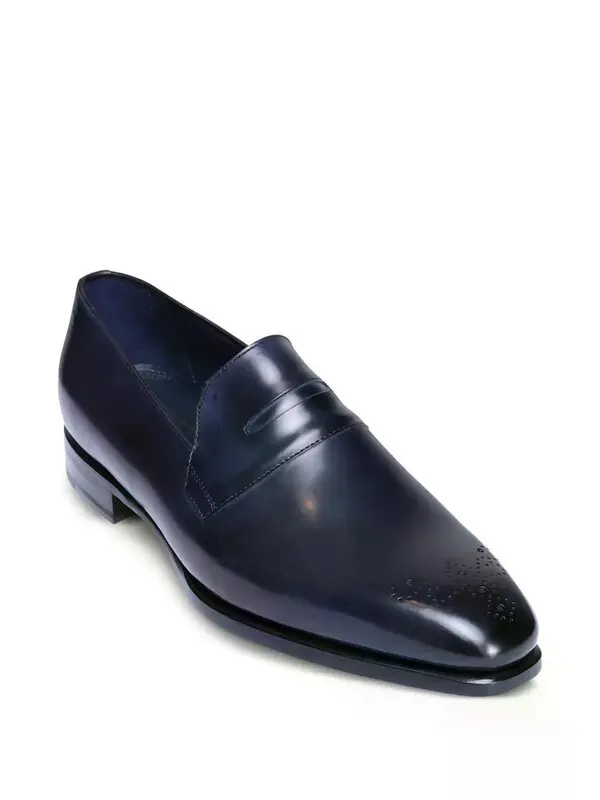 Brioni Perforated Leather Loafers