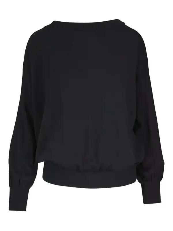 Akris Ribbed Knit Trim Wool Sweater