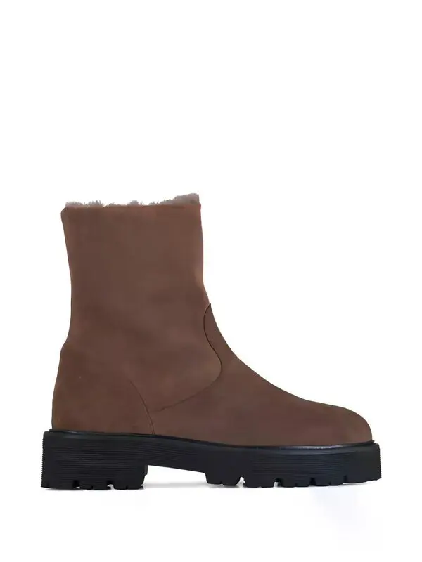 Aquatalia Suede Lug-sole Ankle Boots - Brown