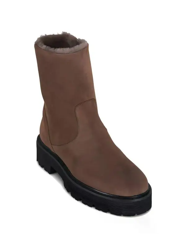 Aquatalia Suede Lug-sole Ankle Boots - Brown