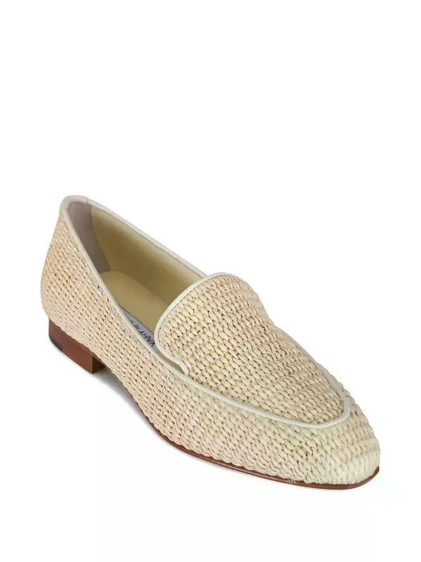 Manolo Blahnik Pitakara Raffia Loafers - Neutrals