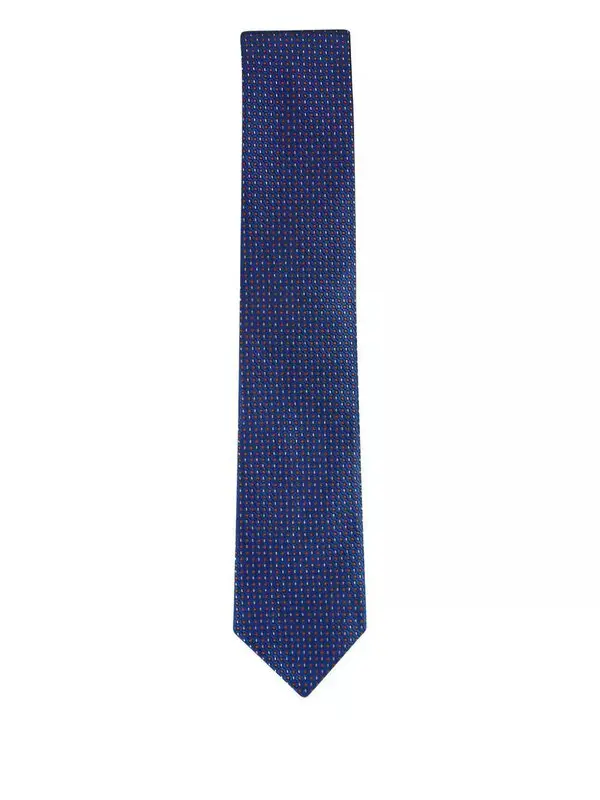 Canali Patterned Neck Tie - Blue